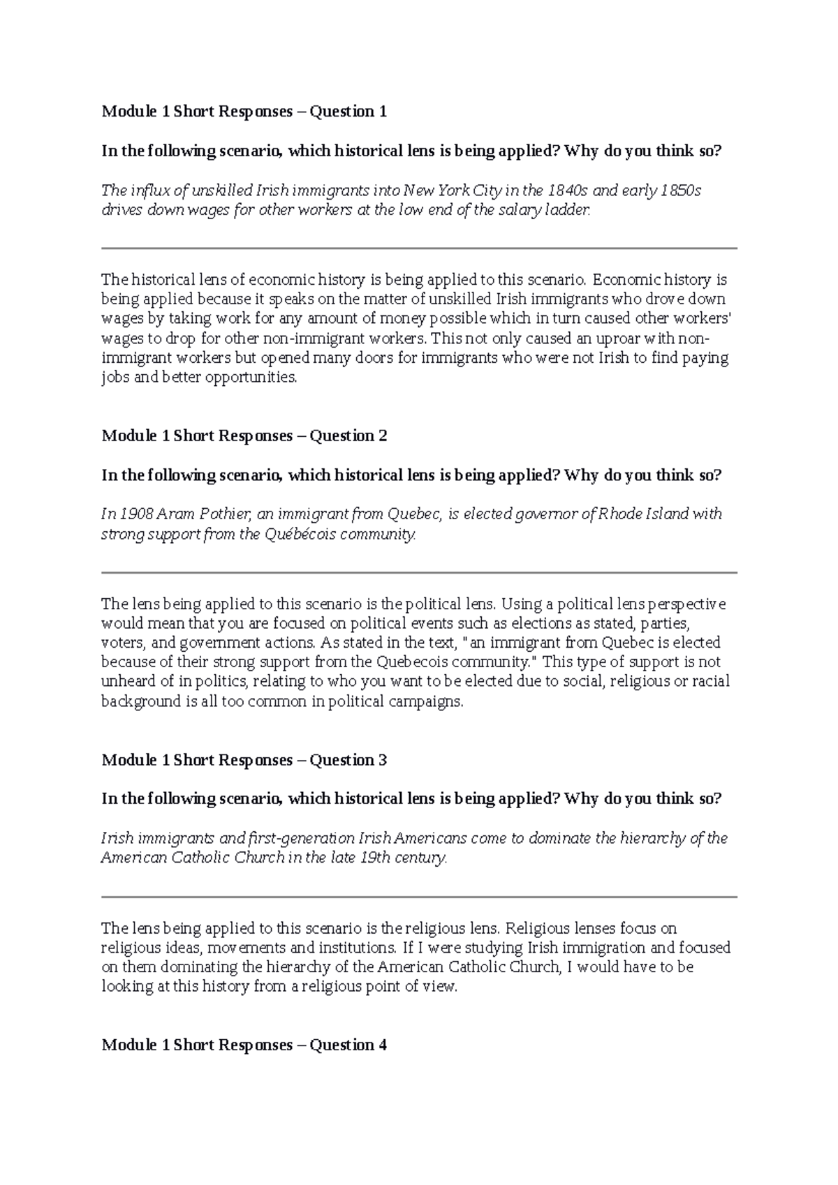 1-2 Module One Short Response - Module 1 Short Responses – Question 1 ...