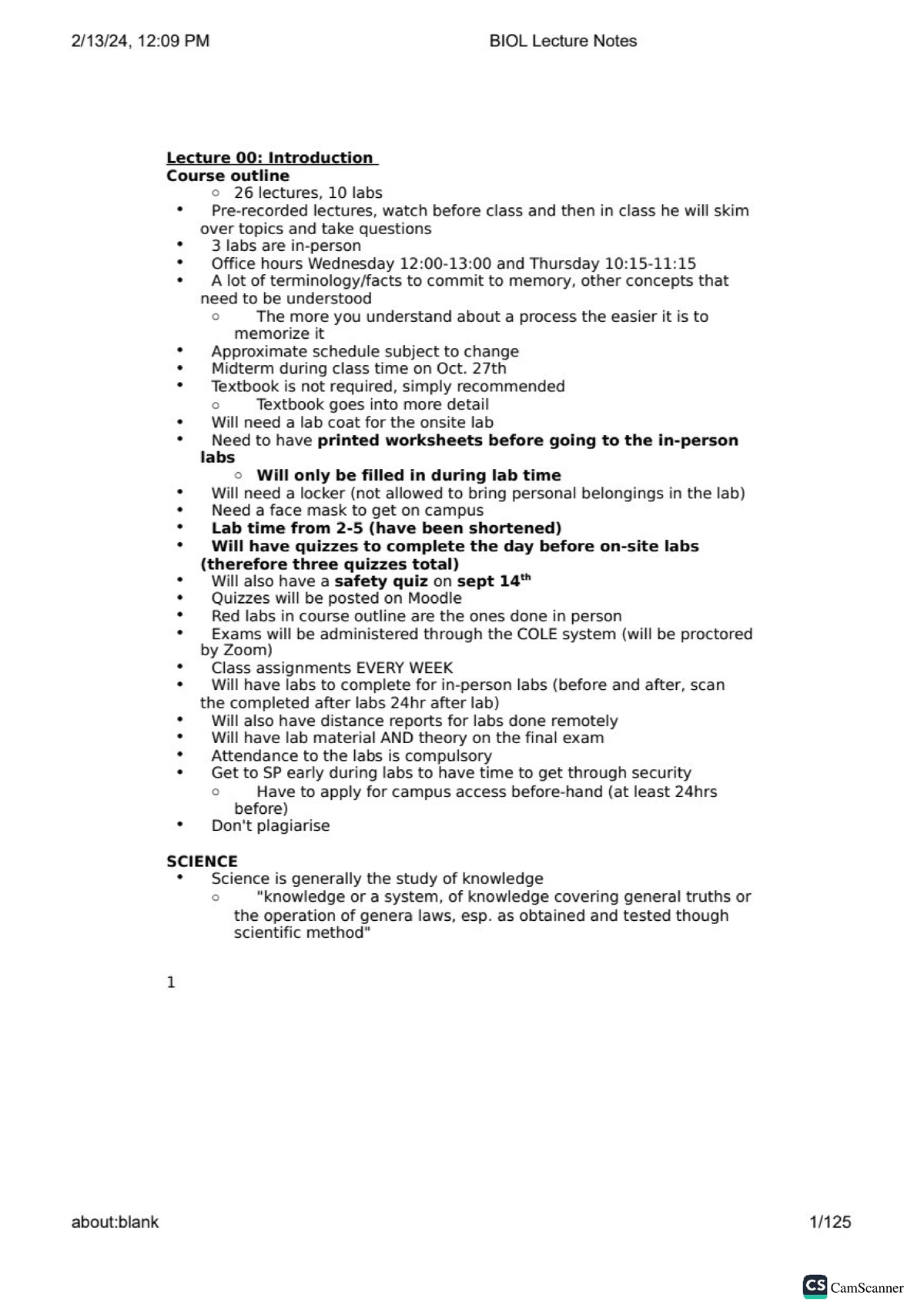 BIOL 2409 Lecture Notes: Introduction to Biology Concepts and Lab ...