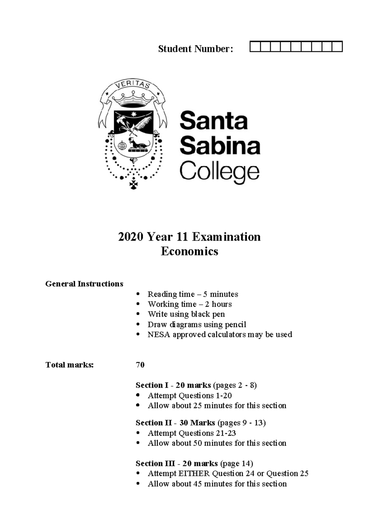 2020 Year 11 Economics Prelim Exam with Answers - Studocu