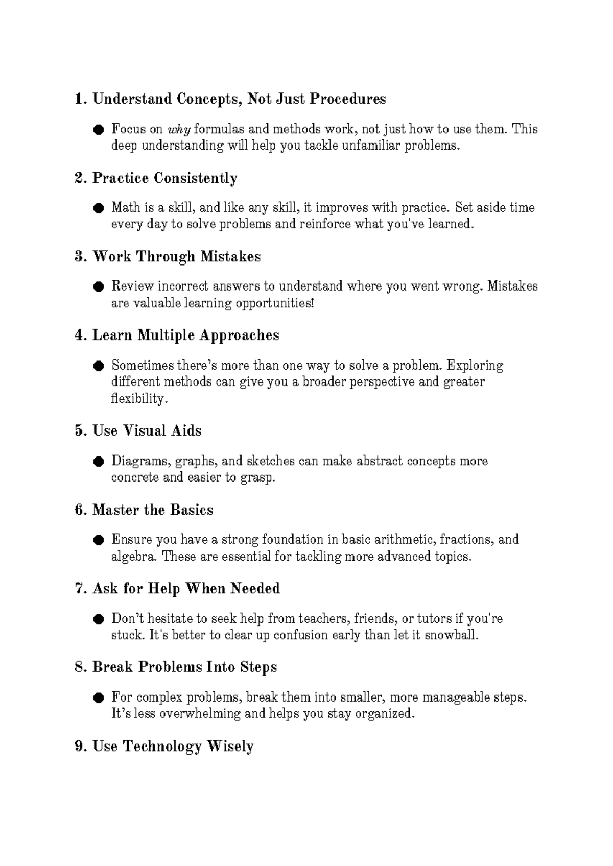 Effective Maths Study Tips for Mastery and Improvement - Studocu