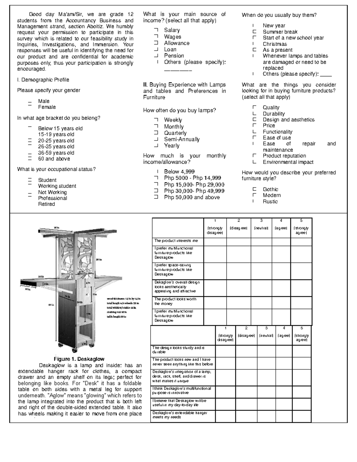 Feasibility Study Survey Questionnaire for ABM 12 Aboitiz - Studocu