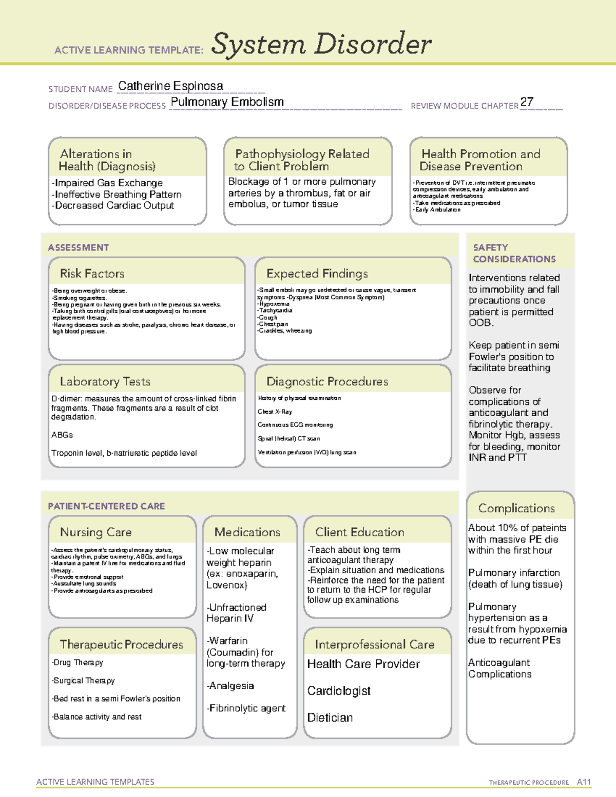 PE 101: Active Learning Template for Pulmonary Embolism Assessment ...