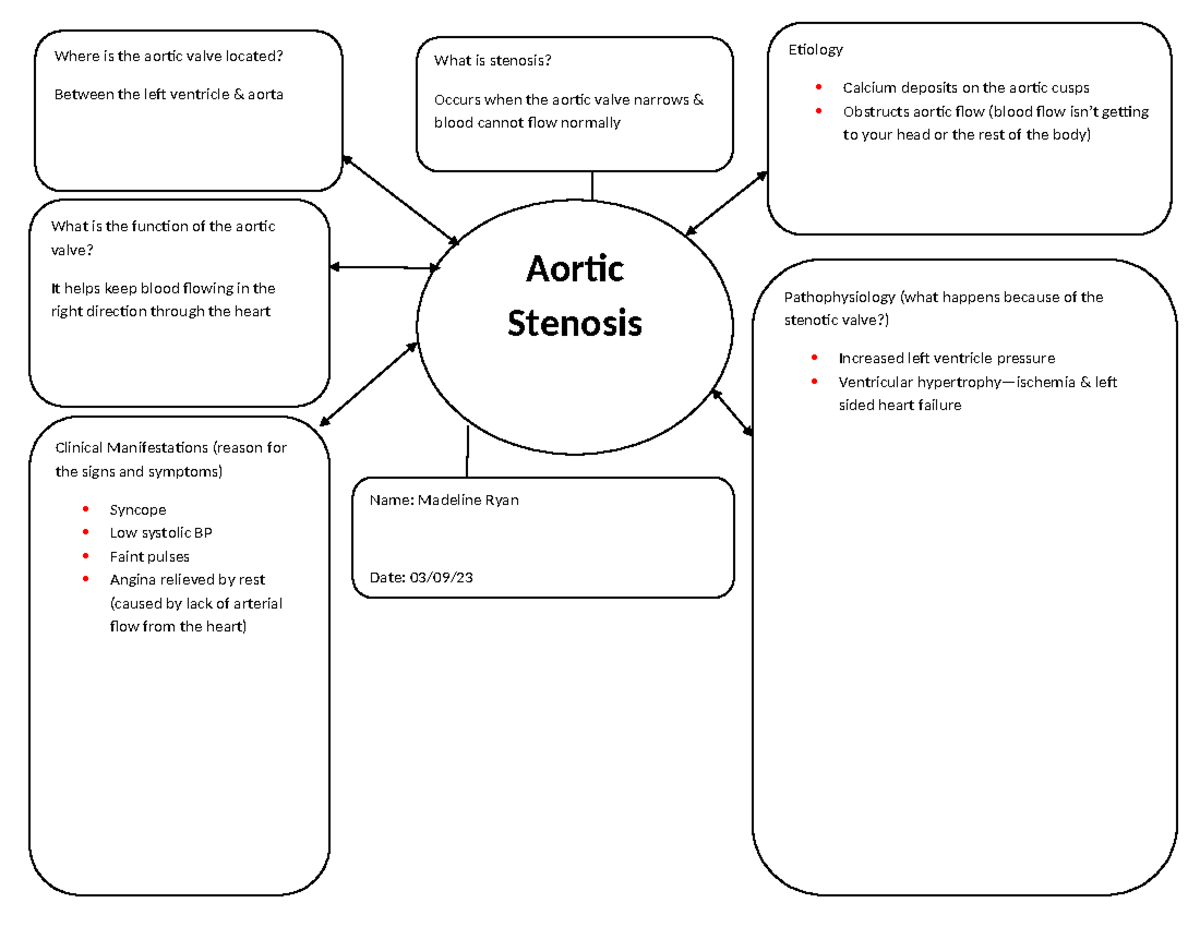 Aortic Stenosis Concept Map: Overview and Key Clinical Insights - Studocu