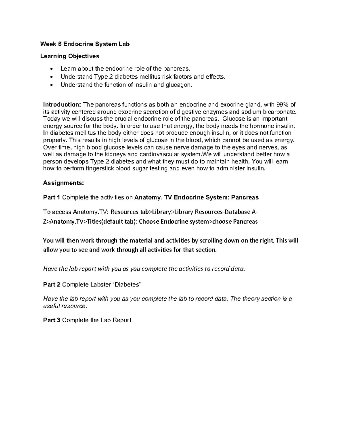 Final LABS BIO252 Online Labs BIOS252 Week 6 Lab Report Pancreas and ...