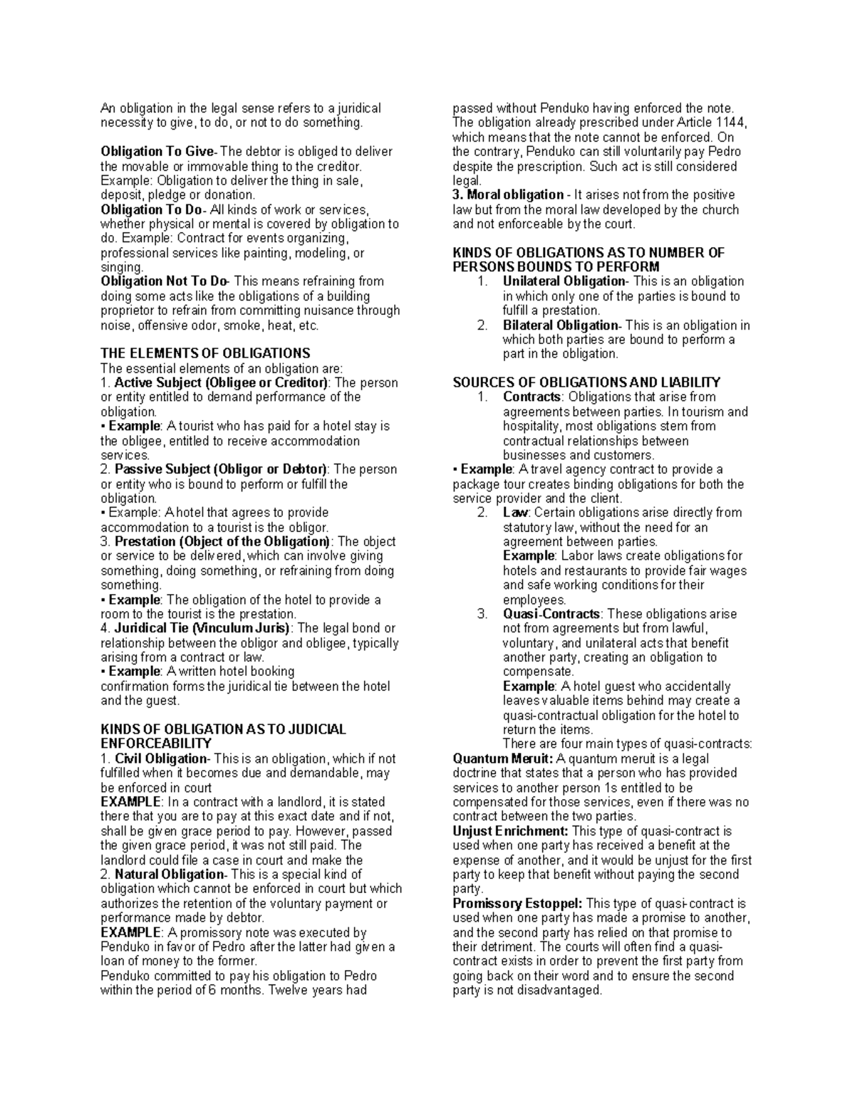 Obligations in Law: Key Concepts and Examples (Obliconn Lectures) - Studocu