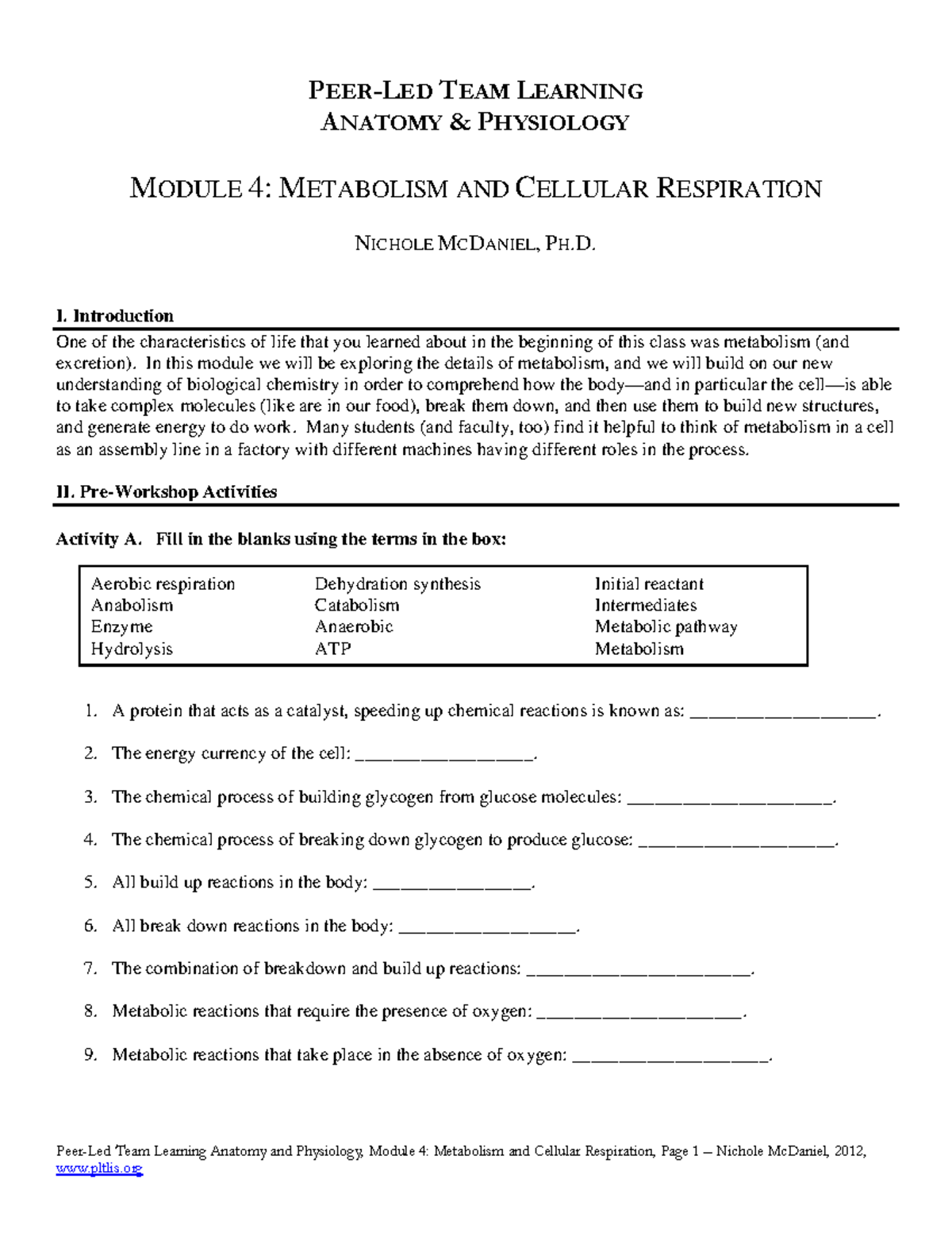 AP-Module 4: Metabolism & Cellular Respiration Study Guide - Studocu