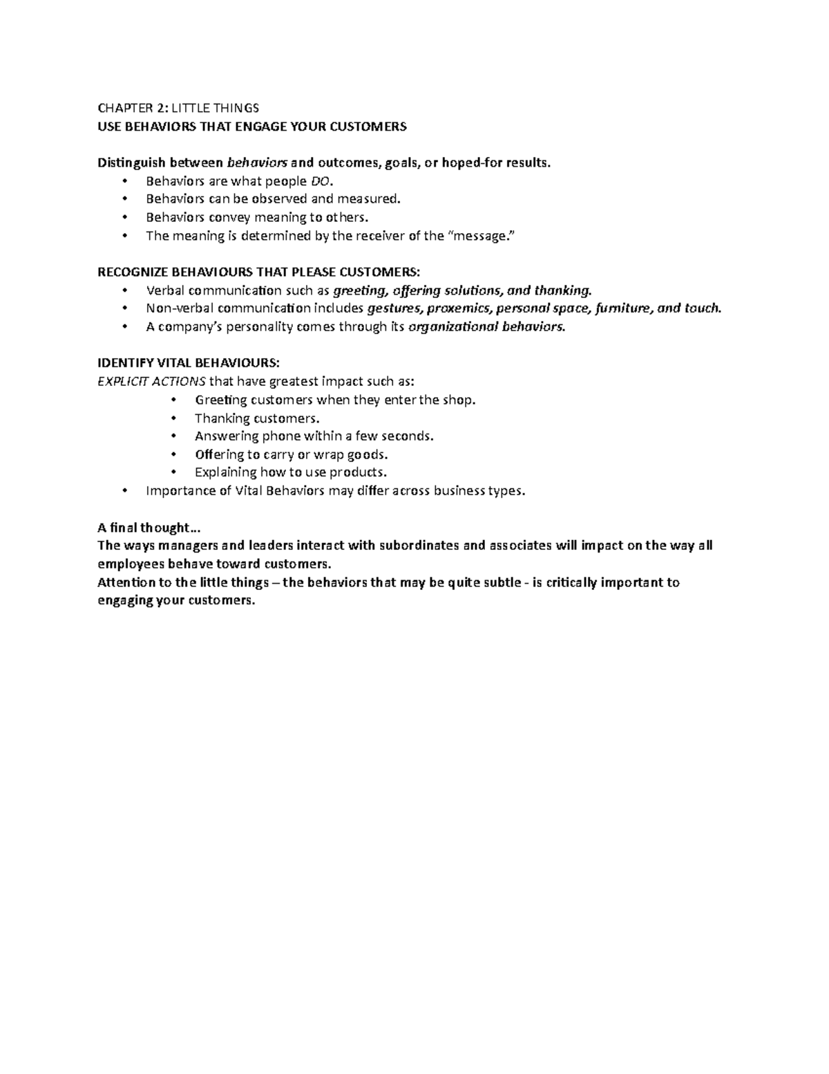 CSS NOTES FOR CHAPTER-2 - CHAPTER 2: LITTLE THINGS USE BEHAVIORS THAT ...