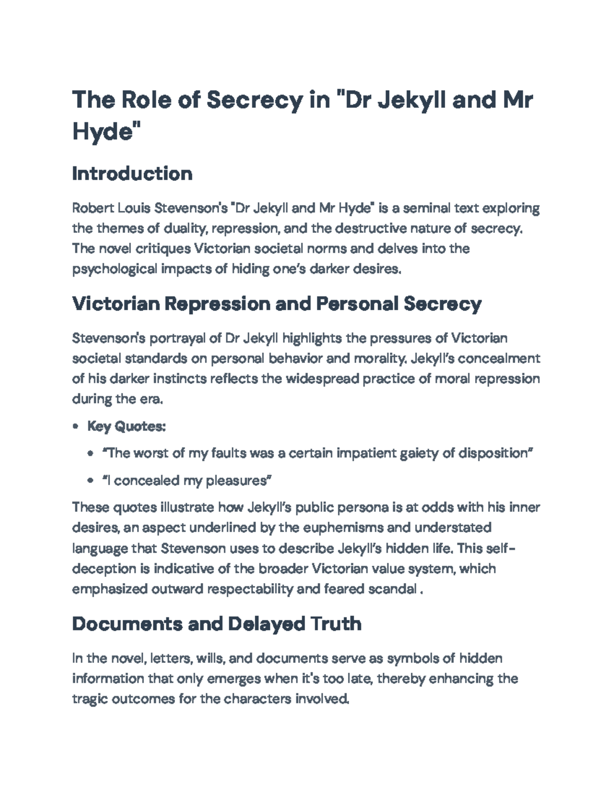 Analyzing Secrecy and Duality in "Dr Jekyll and Mr Hyde - The Role of ...