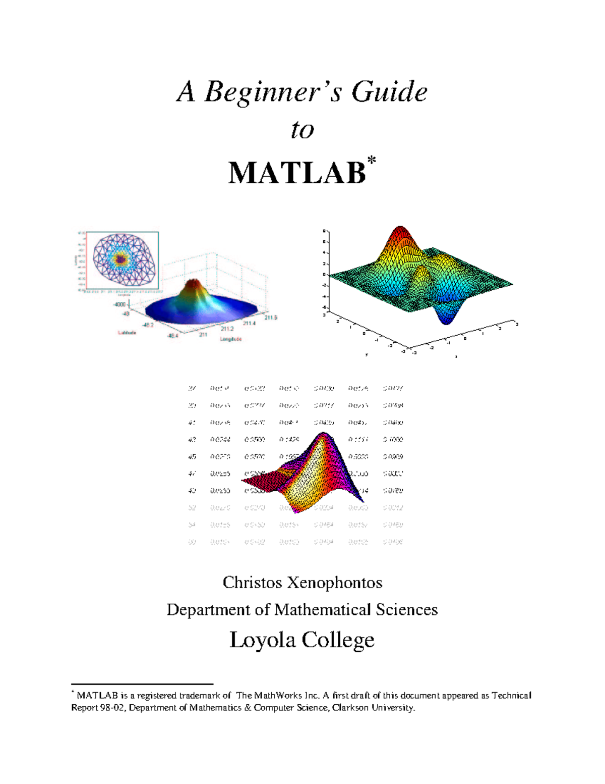 MATLAB Guide: Comprehensive Tutorial for Course MATH 203 - Studocu