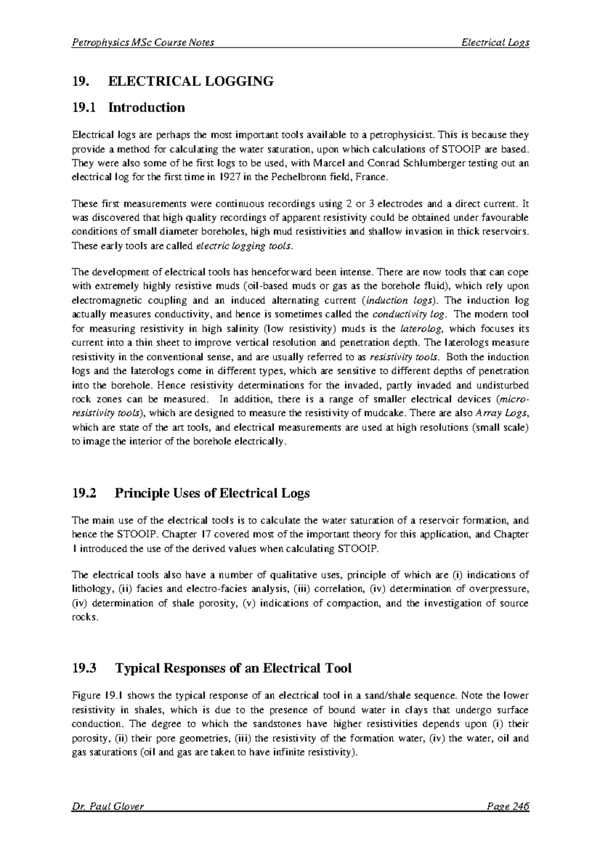 Electrical Logging and Resistivity Tools - Insights and Applications ...