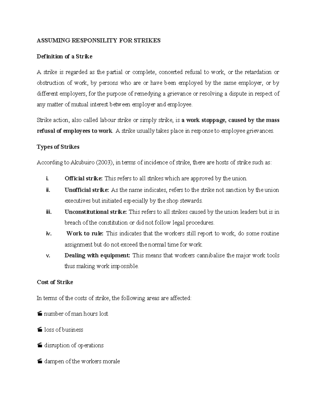 Understanding Strikes: Types, Costs, and Impacts on Labor Relations ...
