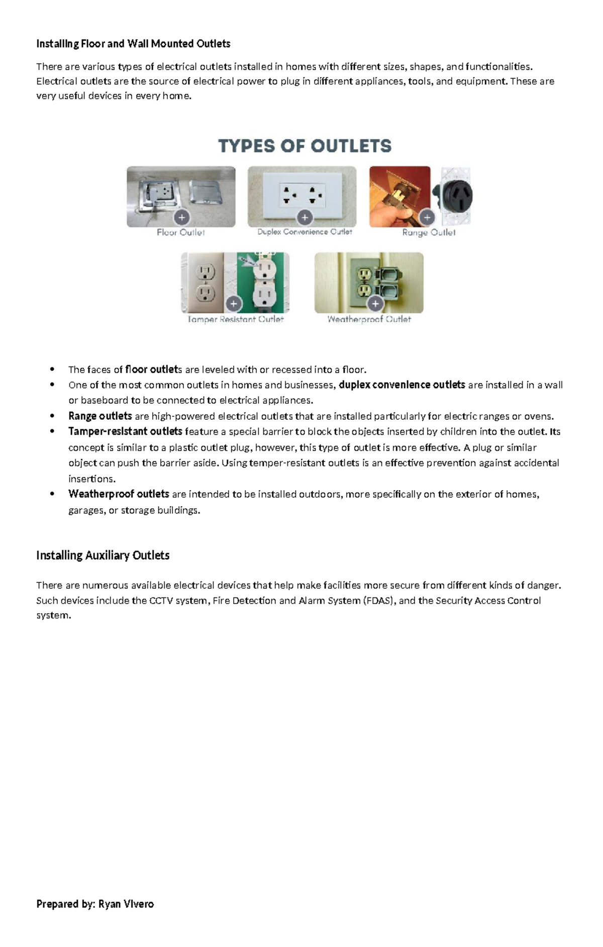 Installing Floor and Wall Mounted Outlets: A Comprehensive Guide - Studocu