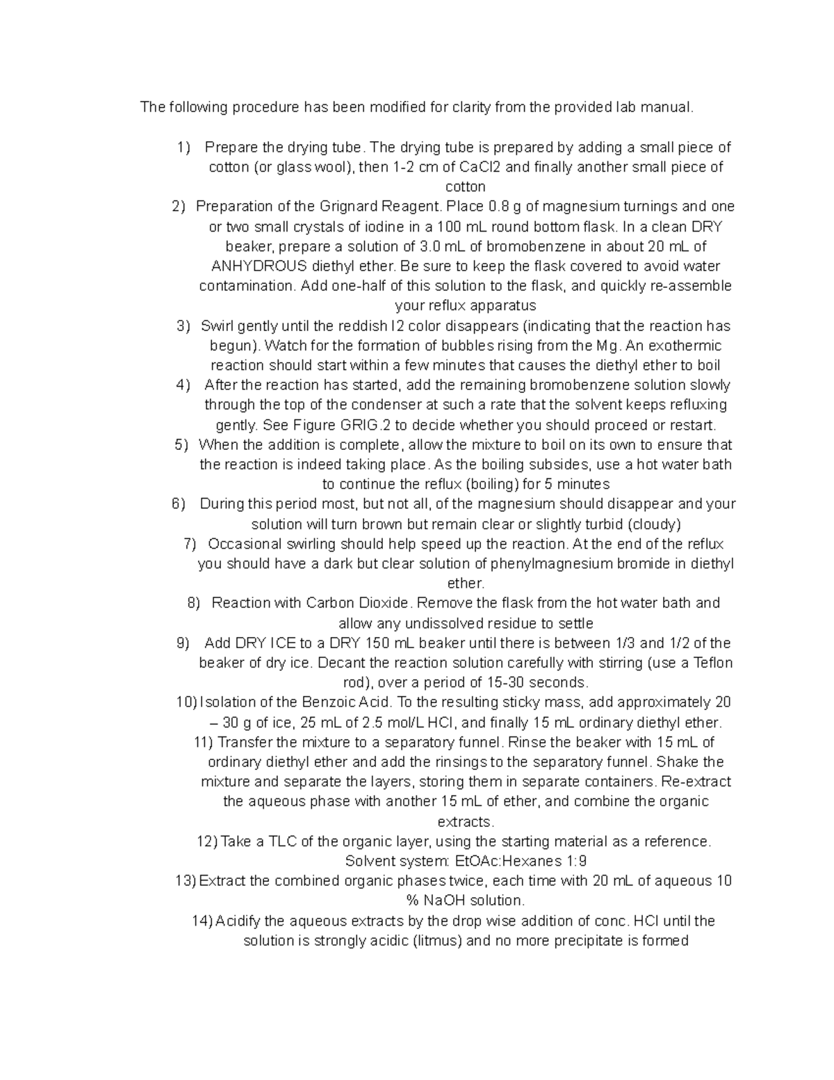 Procedure lab 5 - The following procedure has been modified for clarity ...