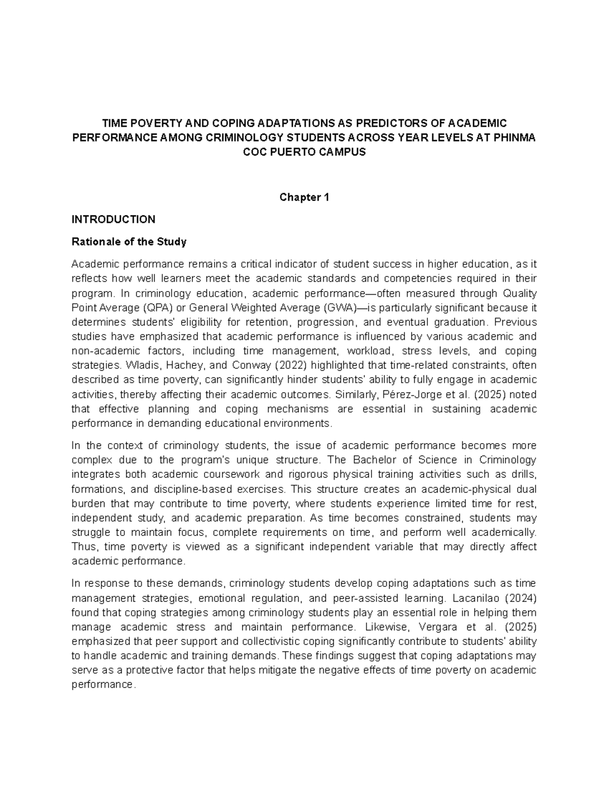 TIME POVERTY AND COPING ADAPTATIONS AS ACADEMIC PERFORMANCE PREDICTORS ...