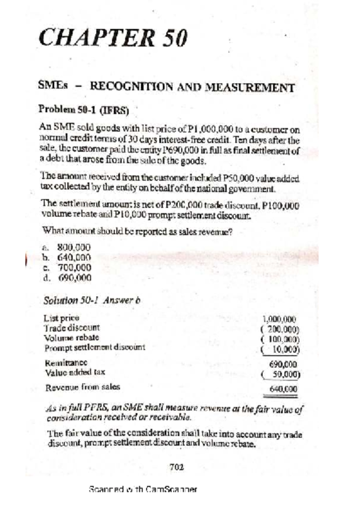 Chapter 50: SMEs Recognition and Measurement (PRACFIN) - Studocu