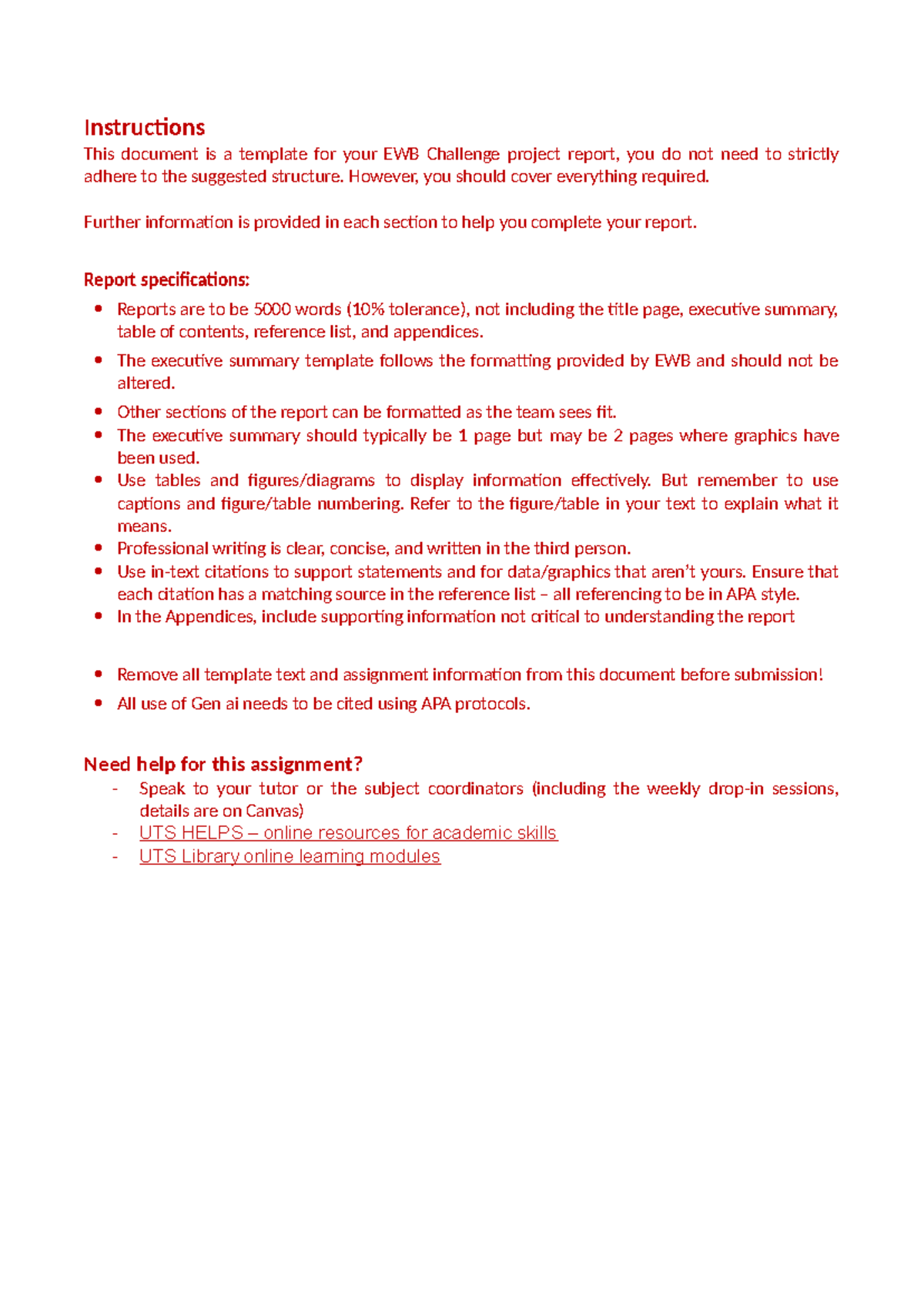 A2 EWB Challenge Final Report Template and Guidelines - Studocu