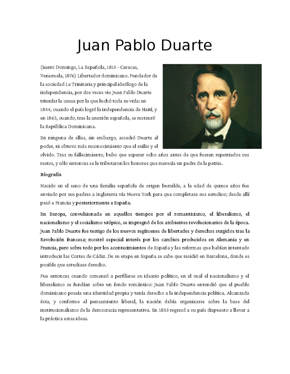 Biografías de Héroes de la Independencia Dominicana: Duarte, Saltitopa ...