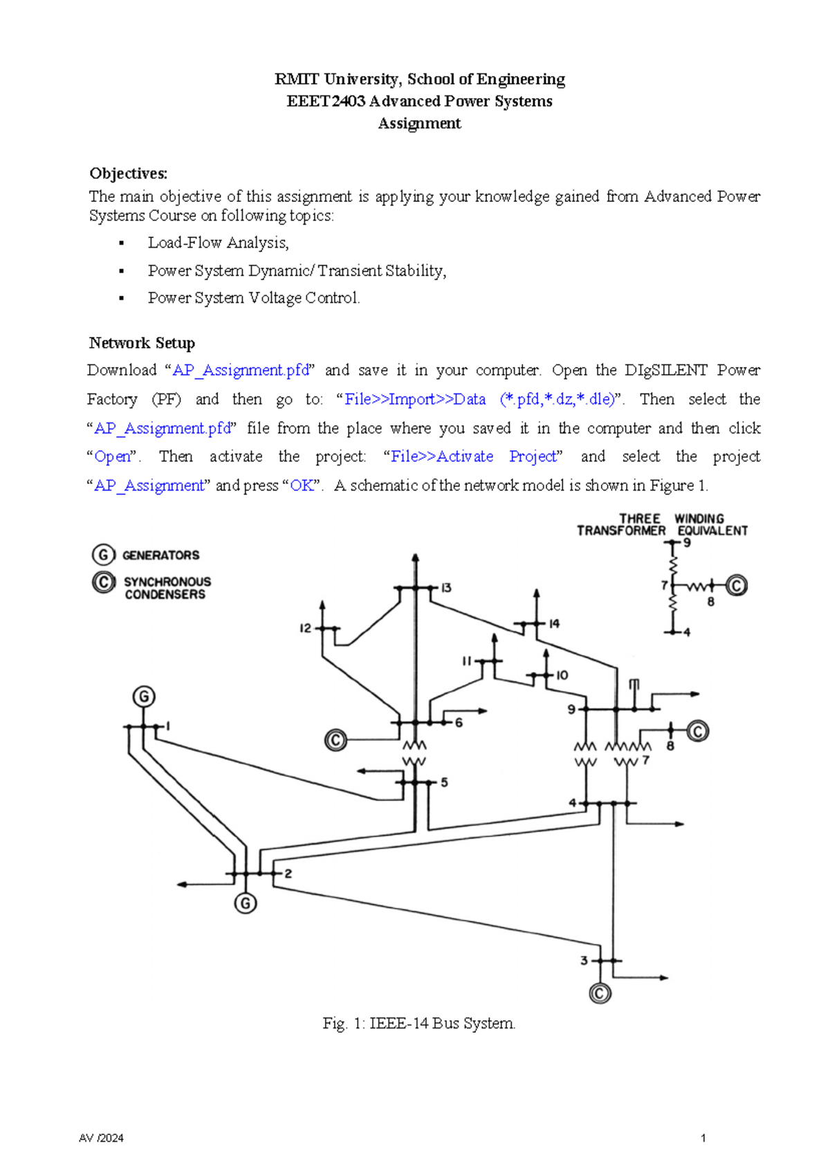 EEET2403 Advanced Power Systems Assignment: Wind Farm Impact Study ...