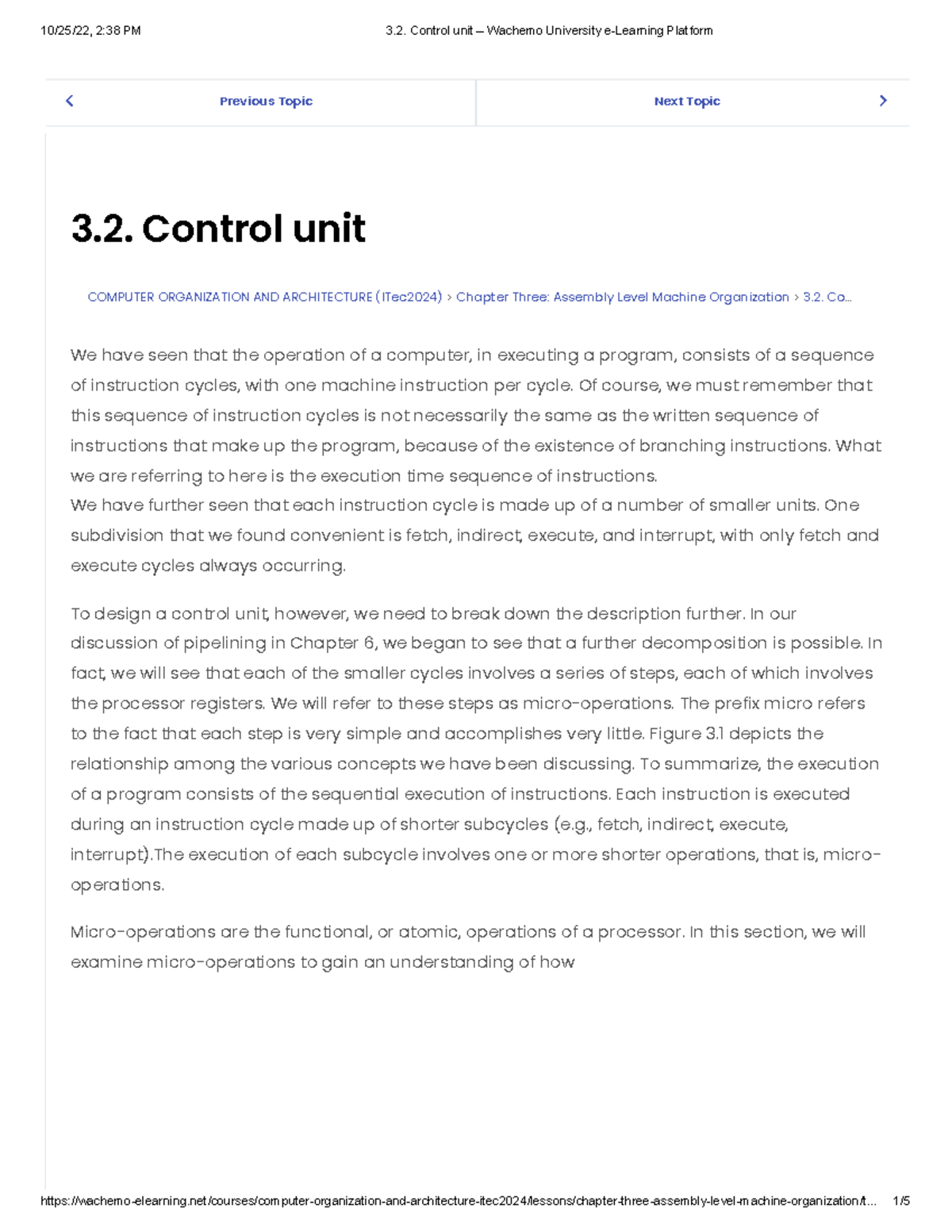 3.2. Control unit – Wachemo University e-Learning Platform - 3. Control ...