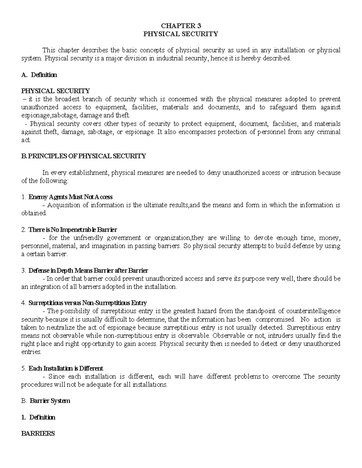 CHAPTER 3: PHYSICAL SECURITY CONCEPTS AND PRINCIPLES - Studocu