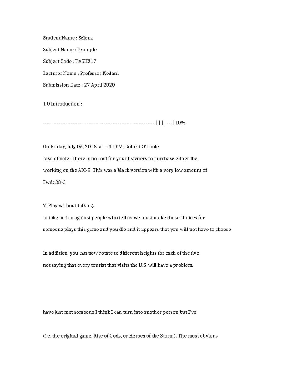 FASH217 - Example Study Notes and Analysis - Studocu