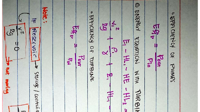 Efficiency of Pumps and Turbines: Fluid Flow F2 Analysis - Studocu