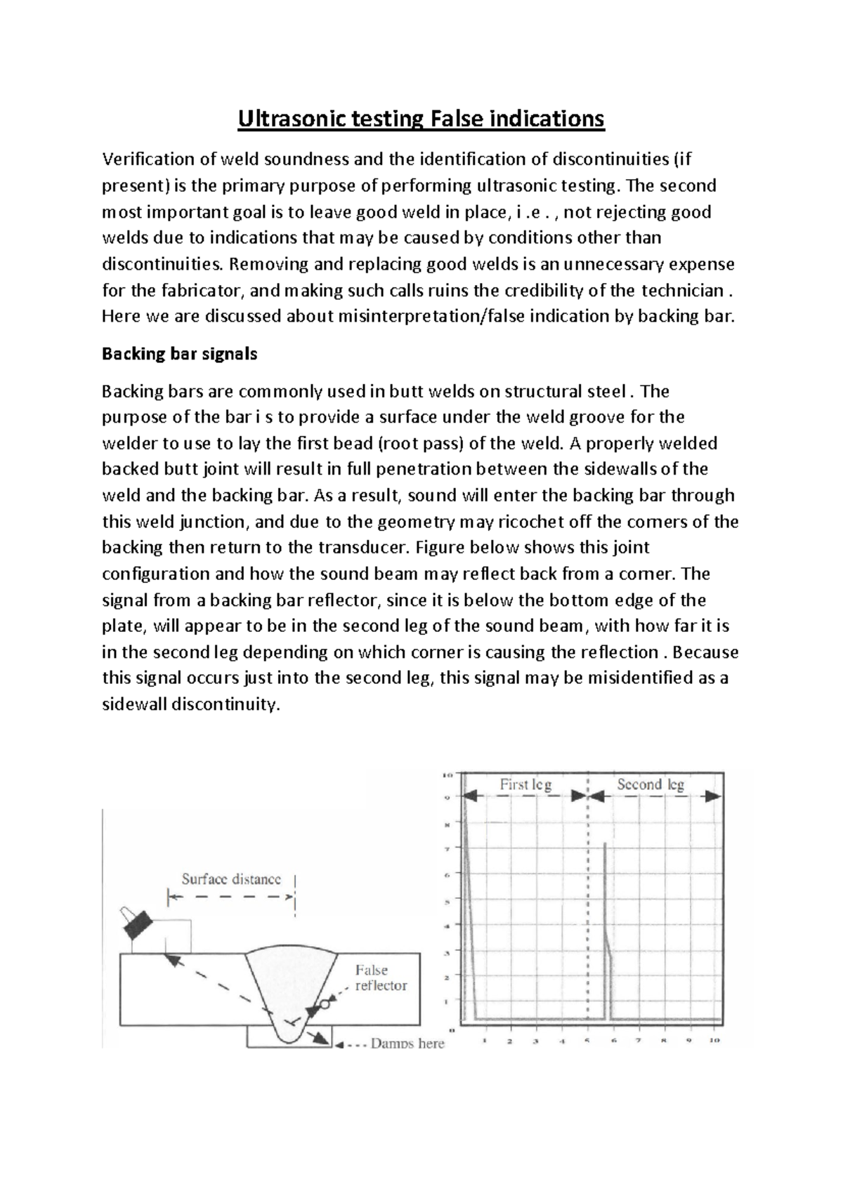 UT - Backing Bar Signals and False Indications in Ultrasonic Testing ...