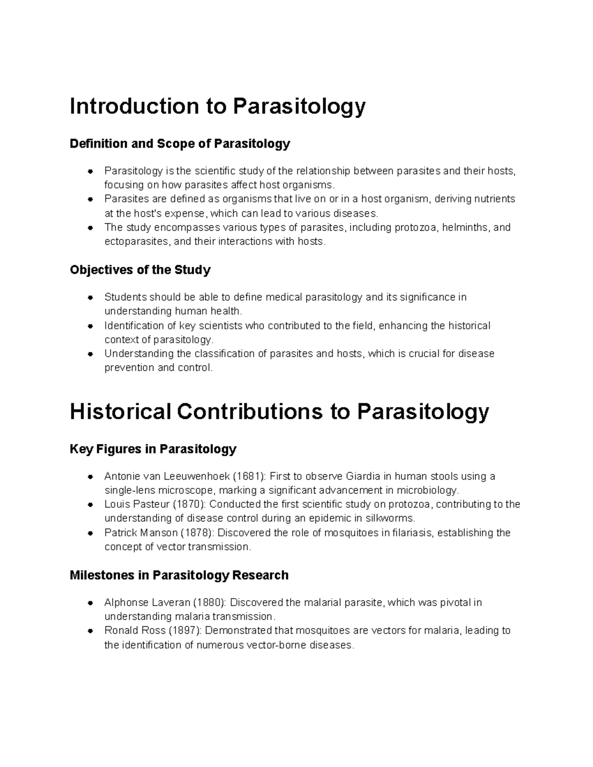 Introduction to Parasitology - Introduction to Parasitology Definition ...