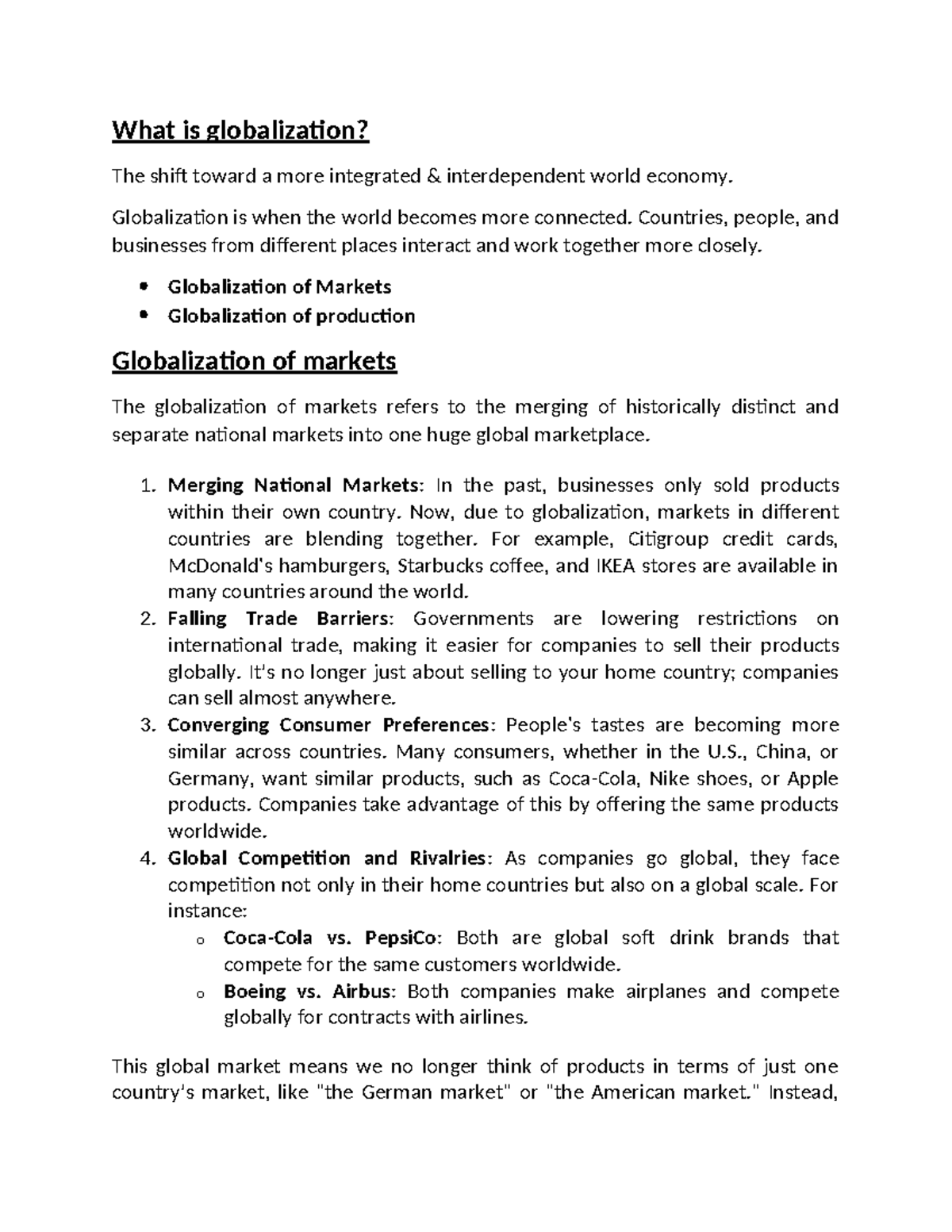 International Business - Chapter 1: Globalization Notes - Studocu