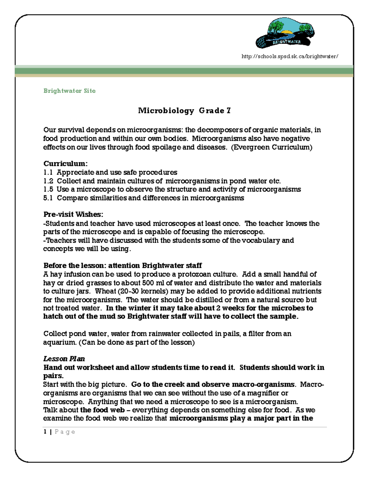 Microbiology Grade 7: Exploring Microorganisms and Food Webs - Studocu