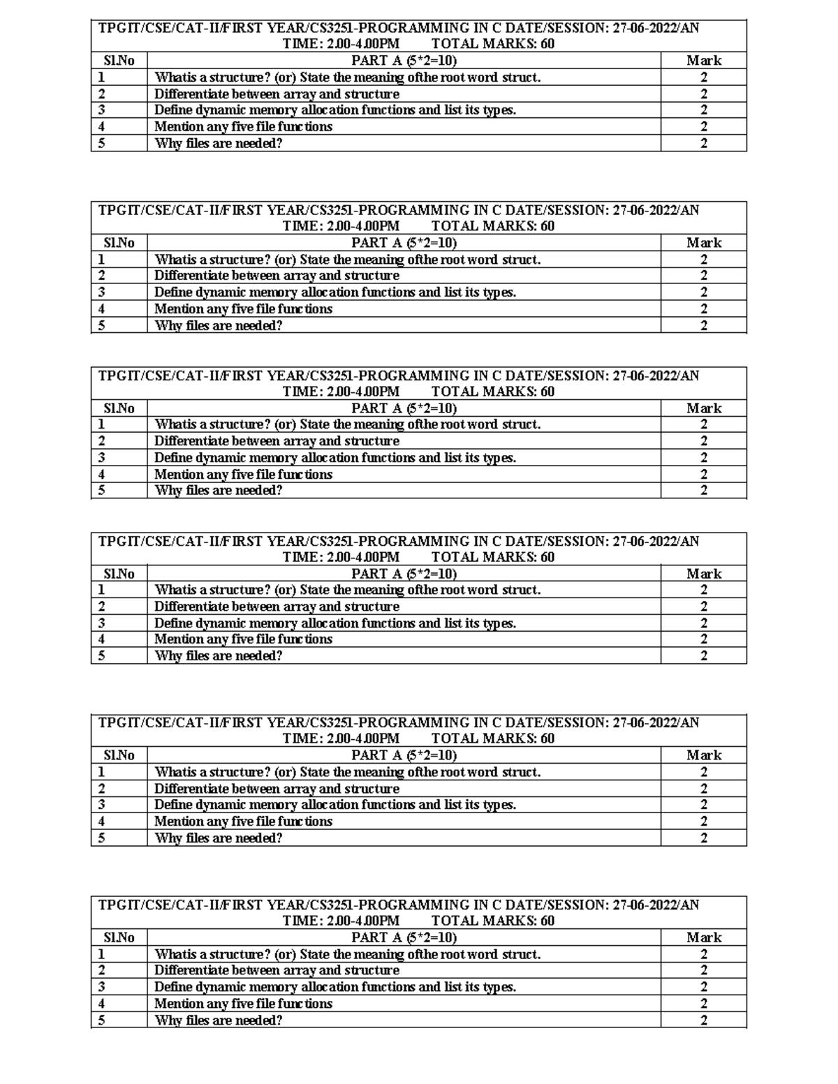 C qp2: Structure, Arrays, Dynamic Memory & File Functions - Studocu