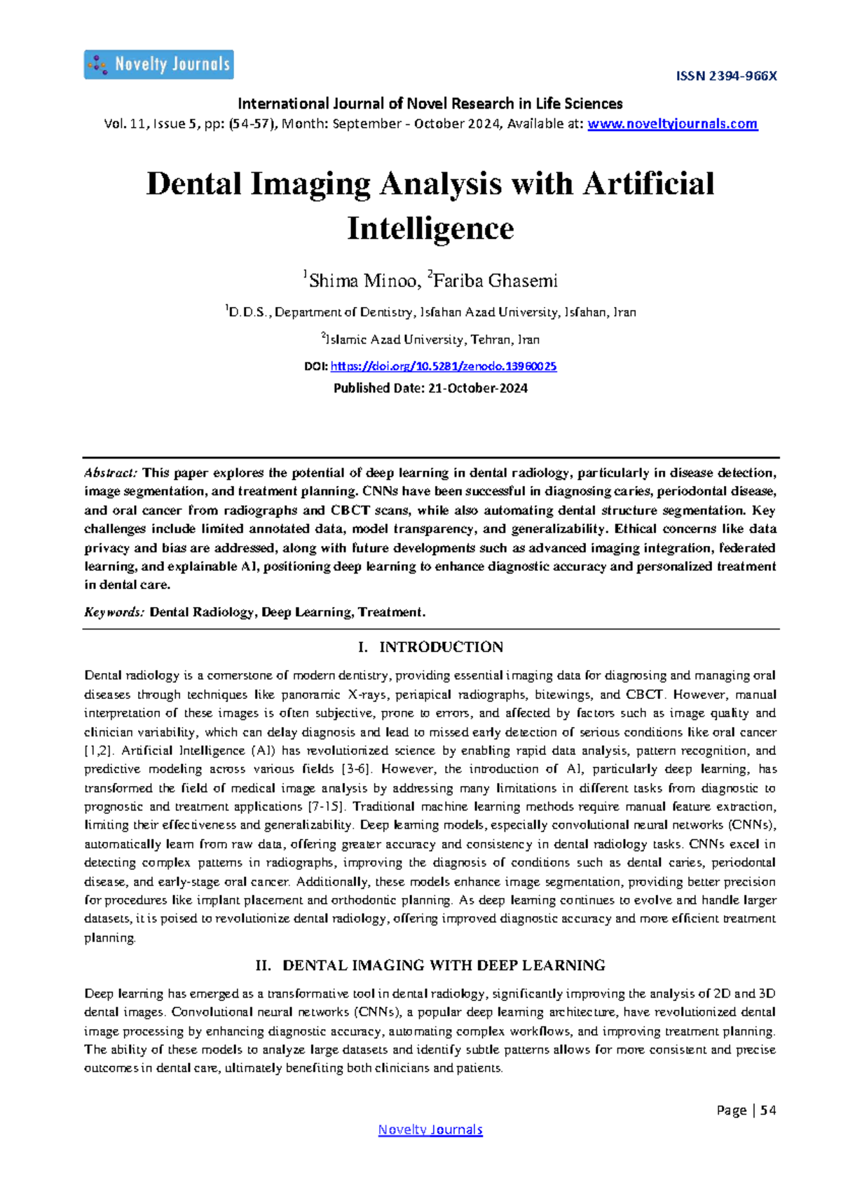 Dental Imaging Analysis with AI: Enhancing Diagnosis & Treatment - Studocu
