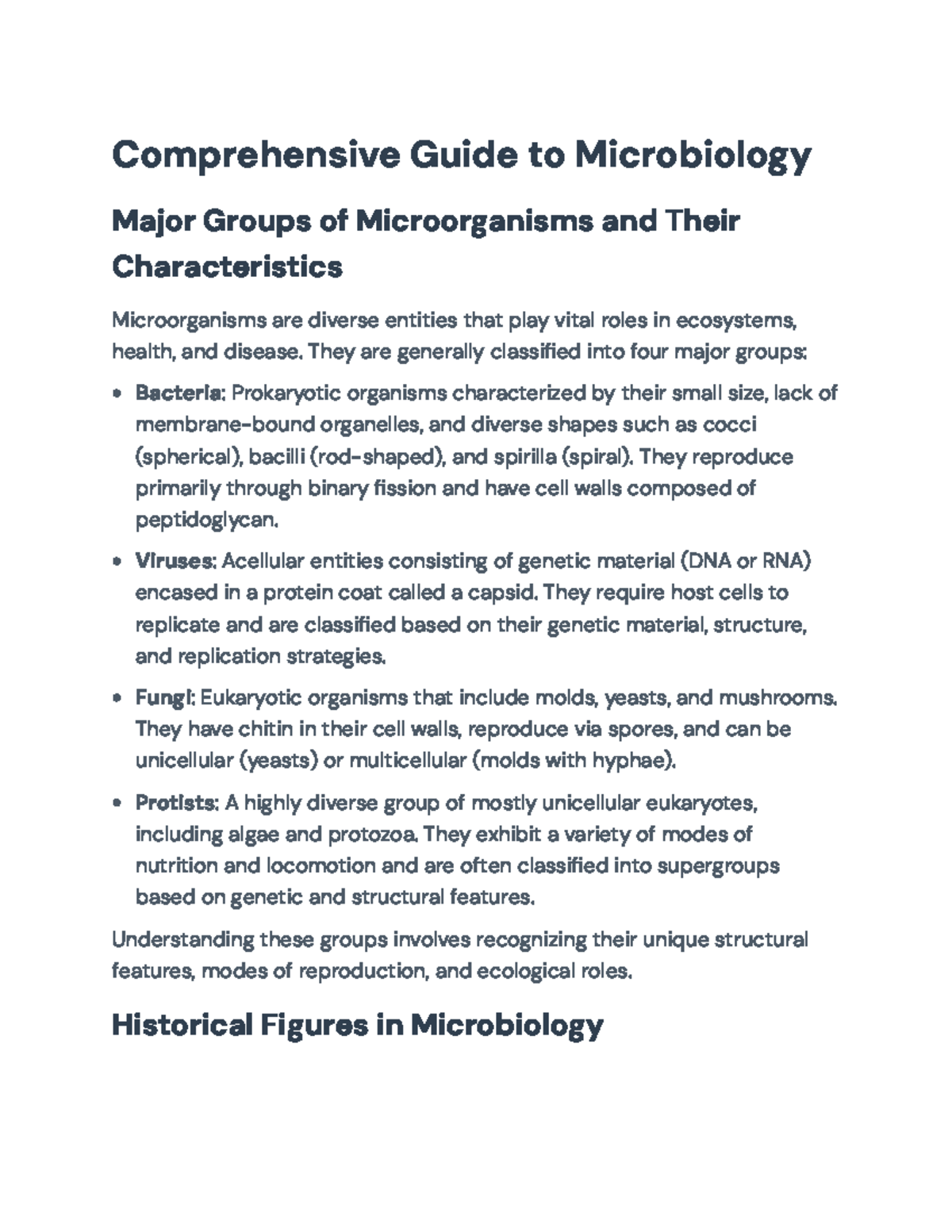Comprehensive Guide to Microbiology: Major Groups & Characteristics ...