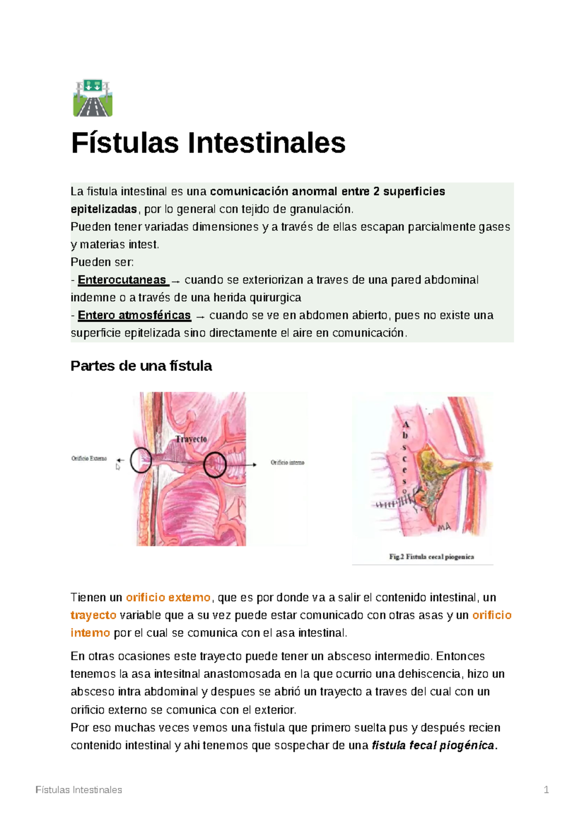 Fístulas Intestinales: Diagnóstico y Tratamiento Quirúrgico - Studocu