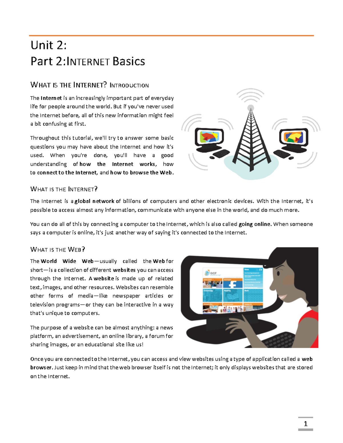 Introduction to computer science Unit 2 part 2 - Unit 2: Part 2:INTERNET Basics WHAT IS THE ...
