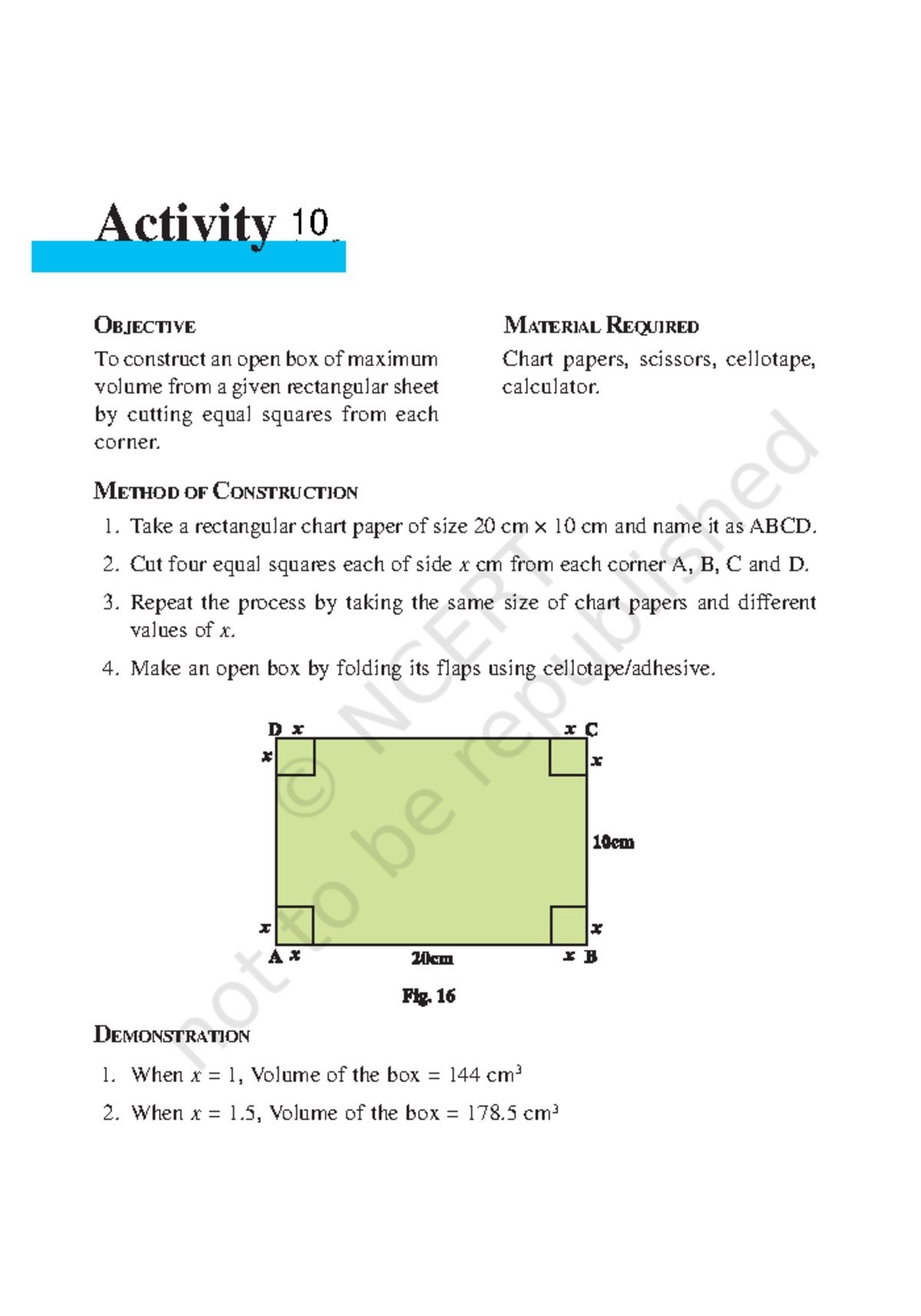 Maths Activity 10: Constructing Maximum Volume Open Box - Math 141 ...