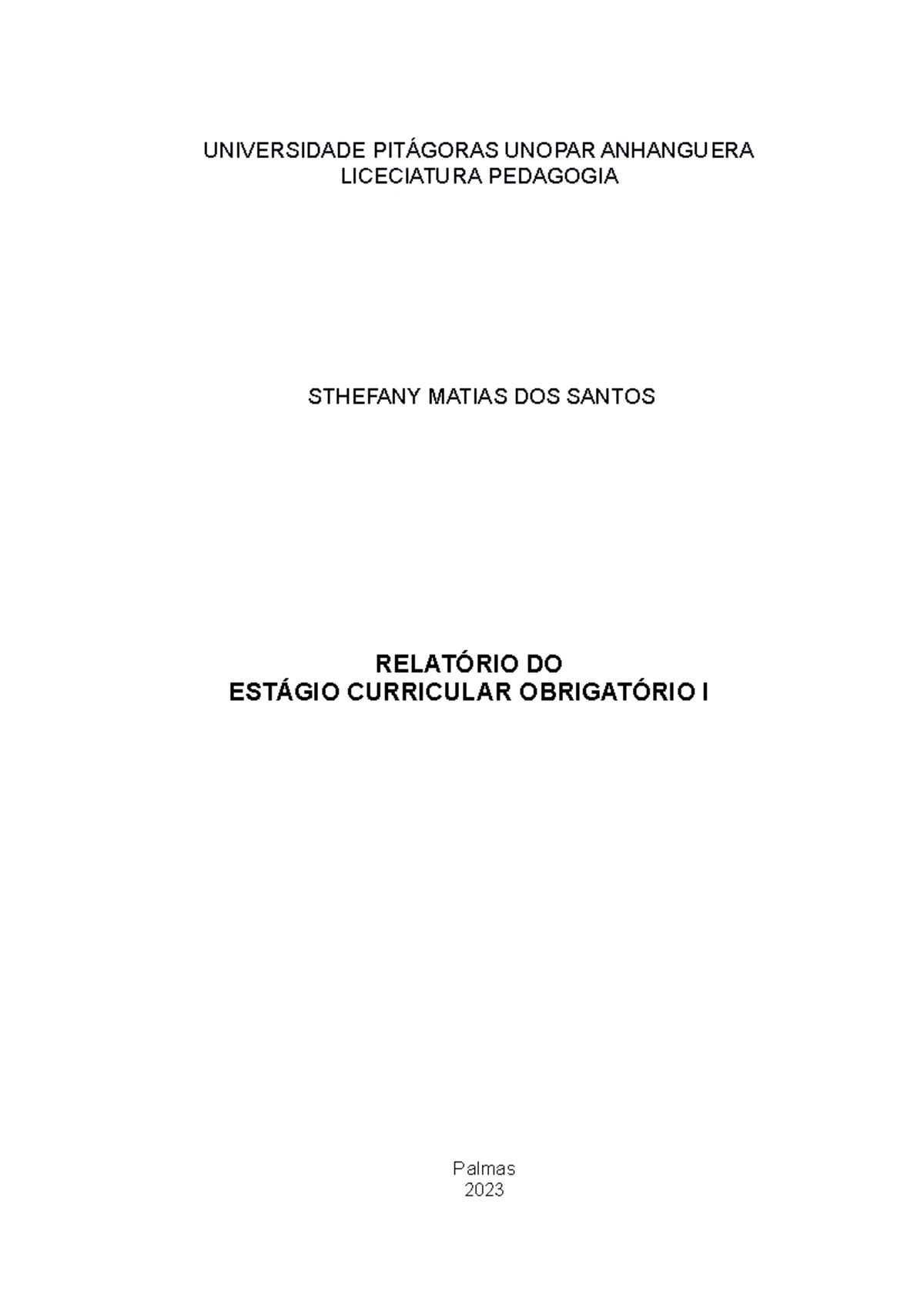 Relatório de estágio supervisionado - modelo e orientações - Studocu