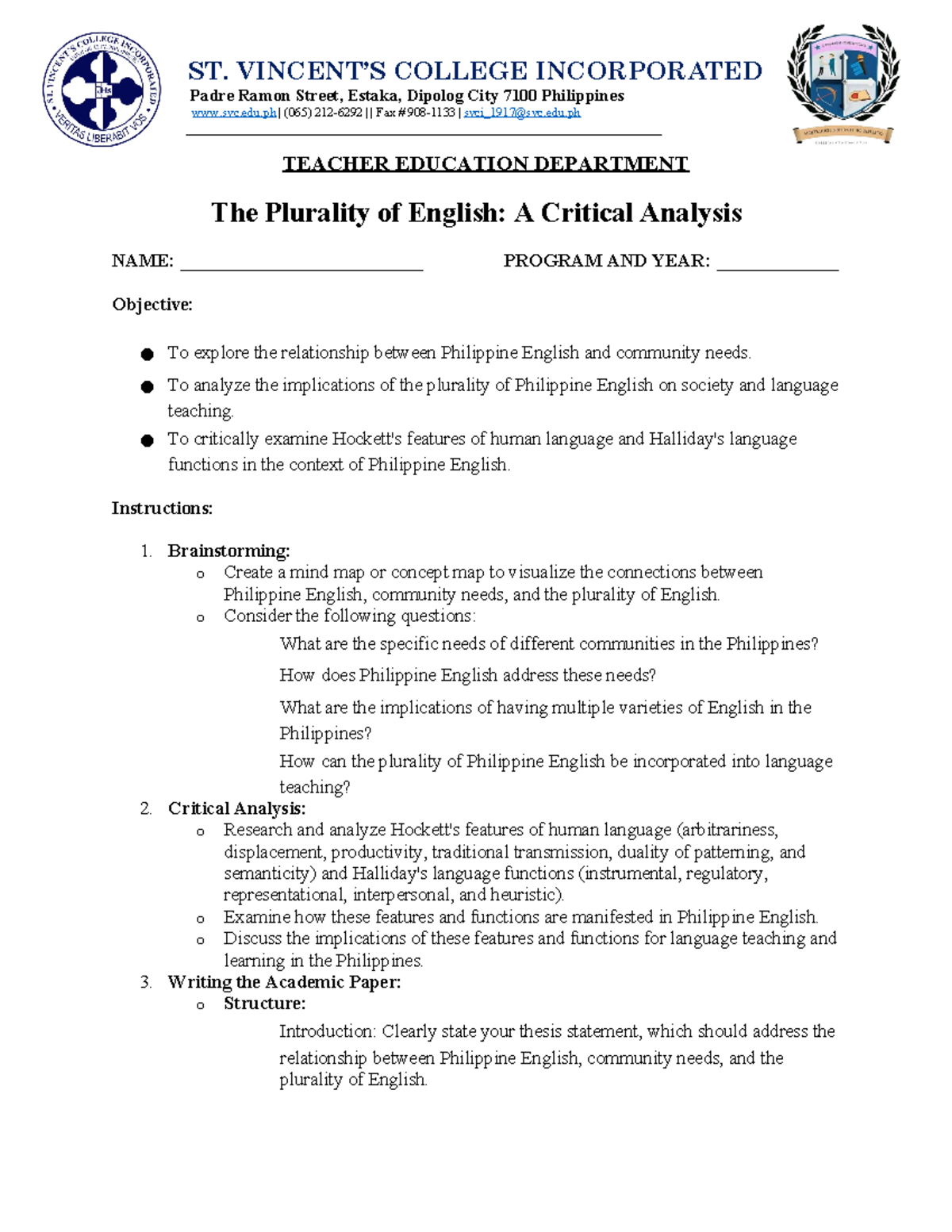 ENG 103 - The Plurality of Philippine English: A Critical Analysis ...
