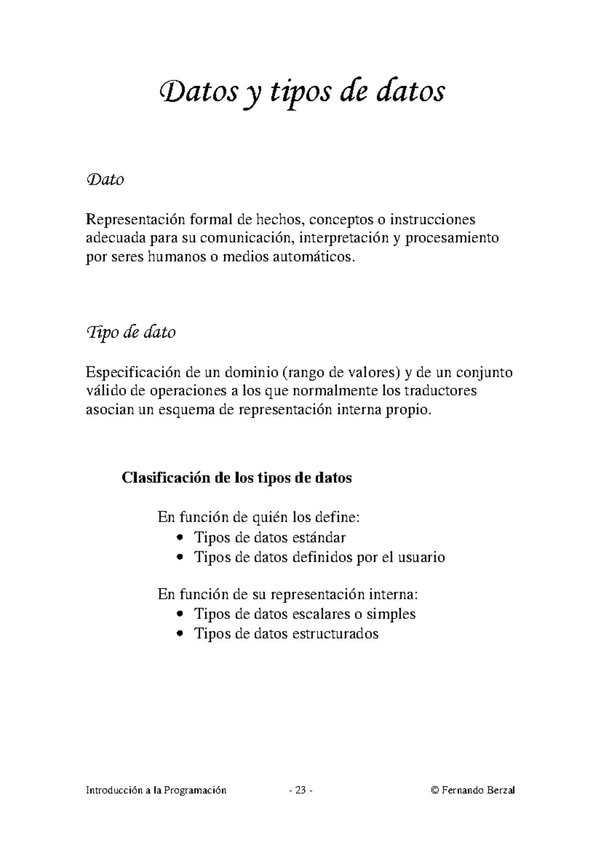 3. Tipos de Datos - Introducción a la Programación - 23 - © Fernando ...