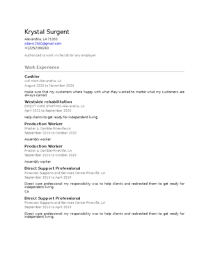 [Solved] Describe two 2 tips for writing an effective work experience - Career Success (SS2000 ...