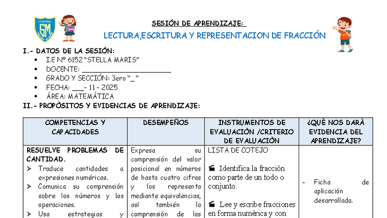 SESION DE APRENDIZAJE: LECTURA, ESCRITURA Y REPRESENTACION DE ...