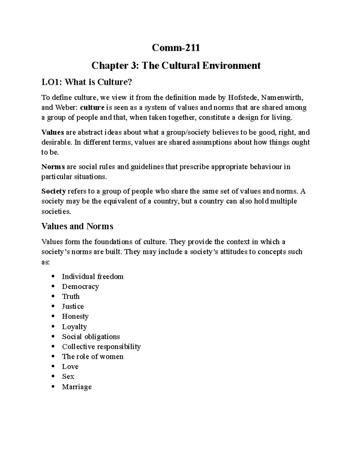 Comm-211 Chapter 3: Understanding the Cultural Environment - Studocu