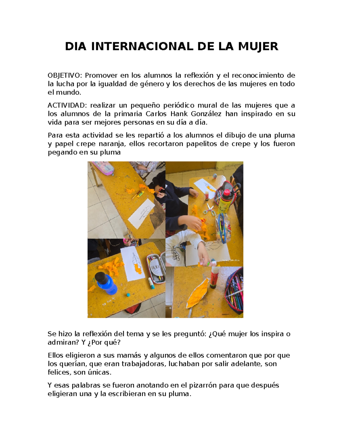DIA Internacional de la Mujer: Reflexiones y Actividades Escolares ...