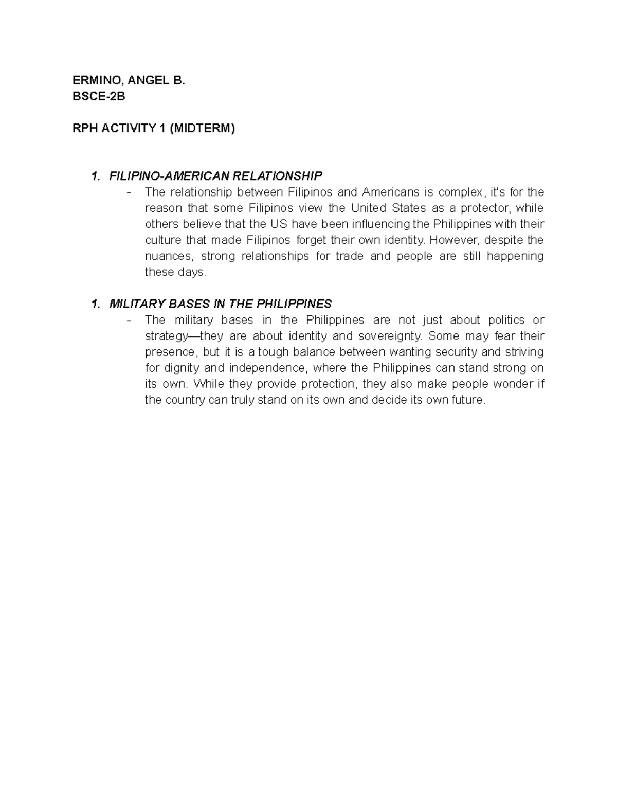Ermino Midterm-Act1 - rph - ERMINO, ANGEL B. BSCE-2B RPH ACTIVITY 1 ...