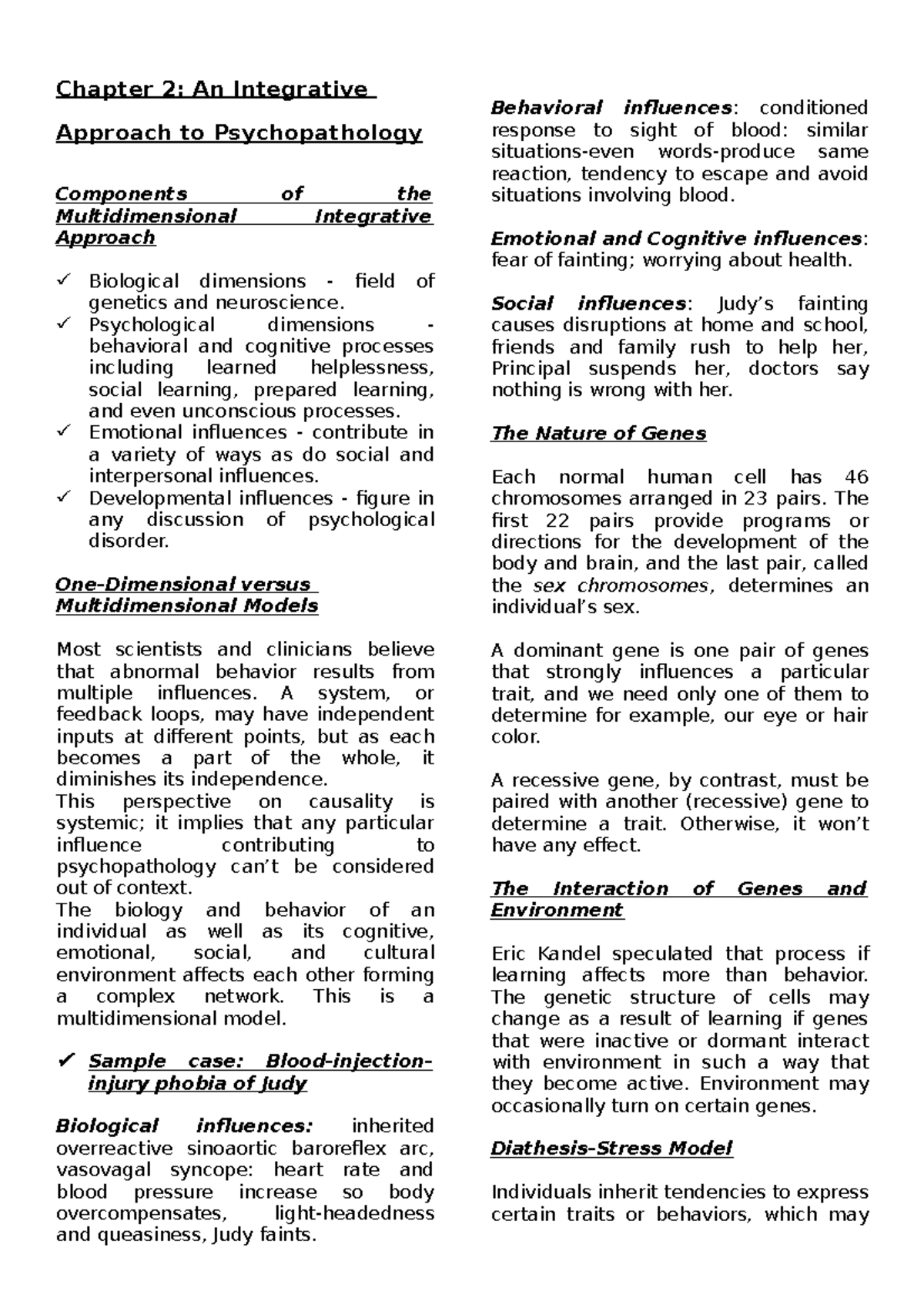 Chapter 2 - Chapter 2: An Integrative Approach to Psychopathology ...