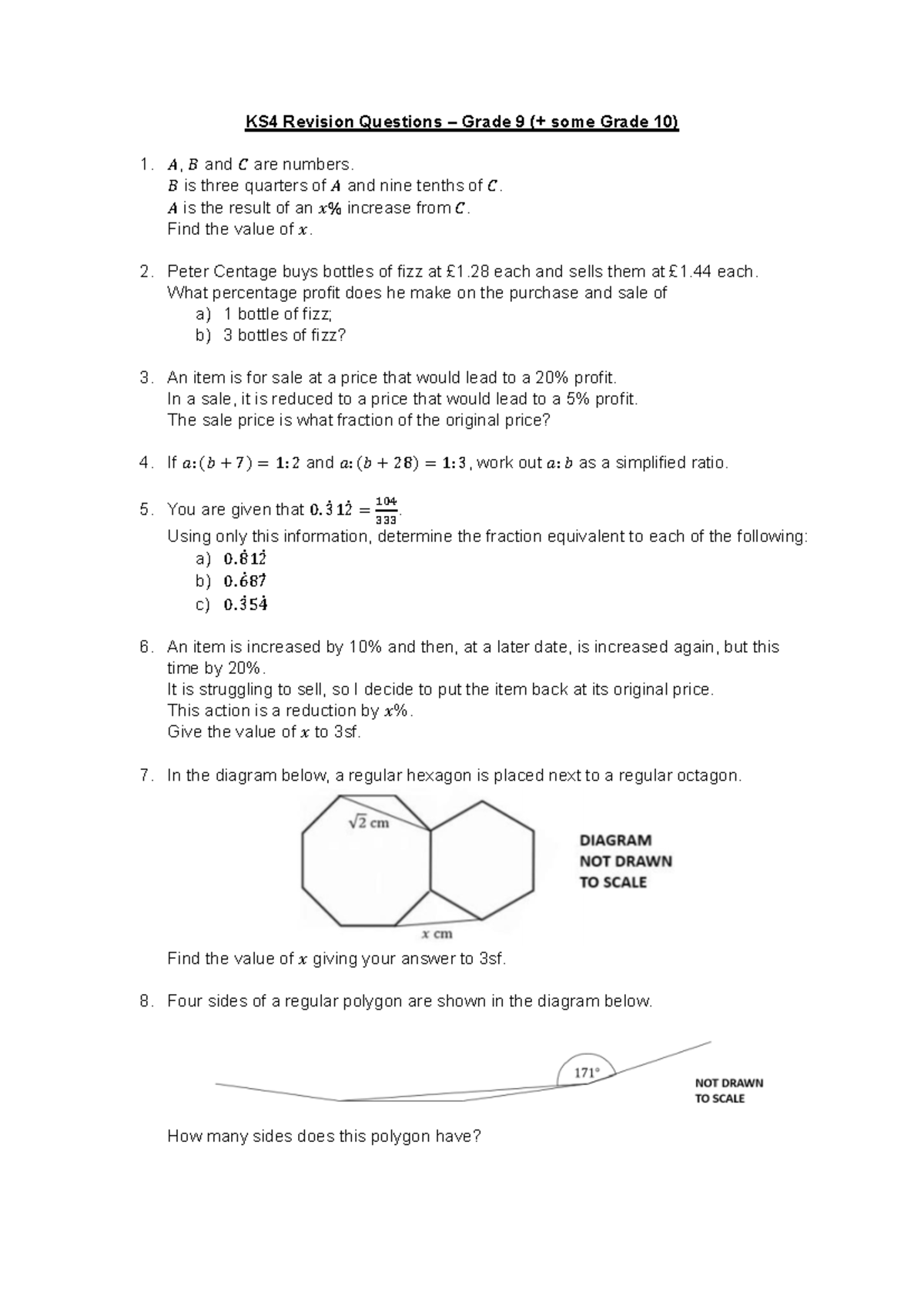 KS4 Grade 9 Revision Questions: Comprehensive Q&A Guide - Studocu