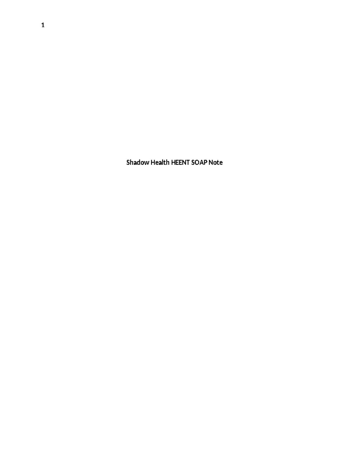 HEENT SOAP Note for Ms. Tina Jones - Shadow Health Case Study - Studocu