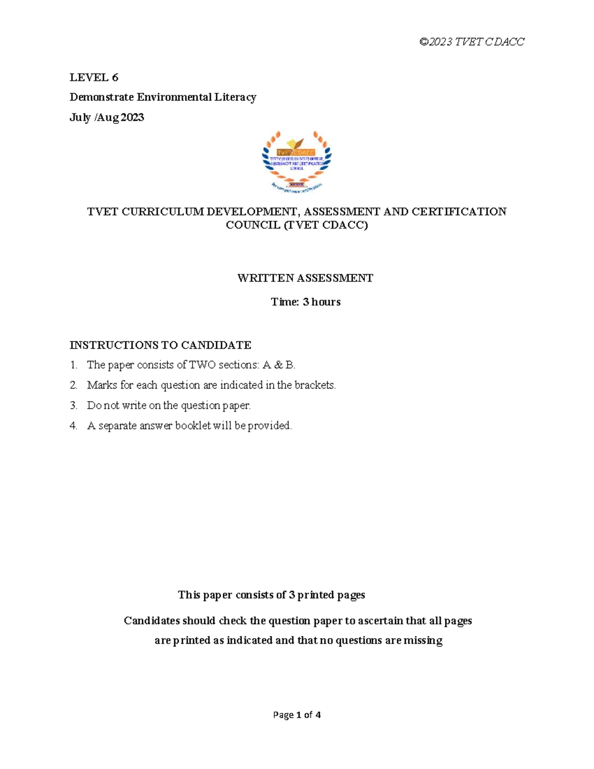 Demonstrate Digital Literacy Assessment - Level 6 (July/Aug 2023) - Studocu