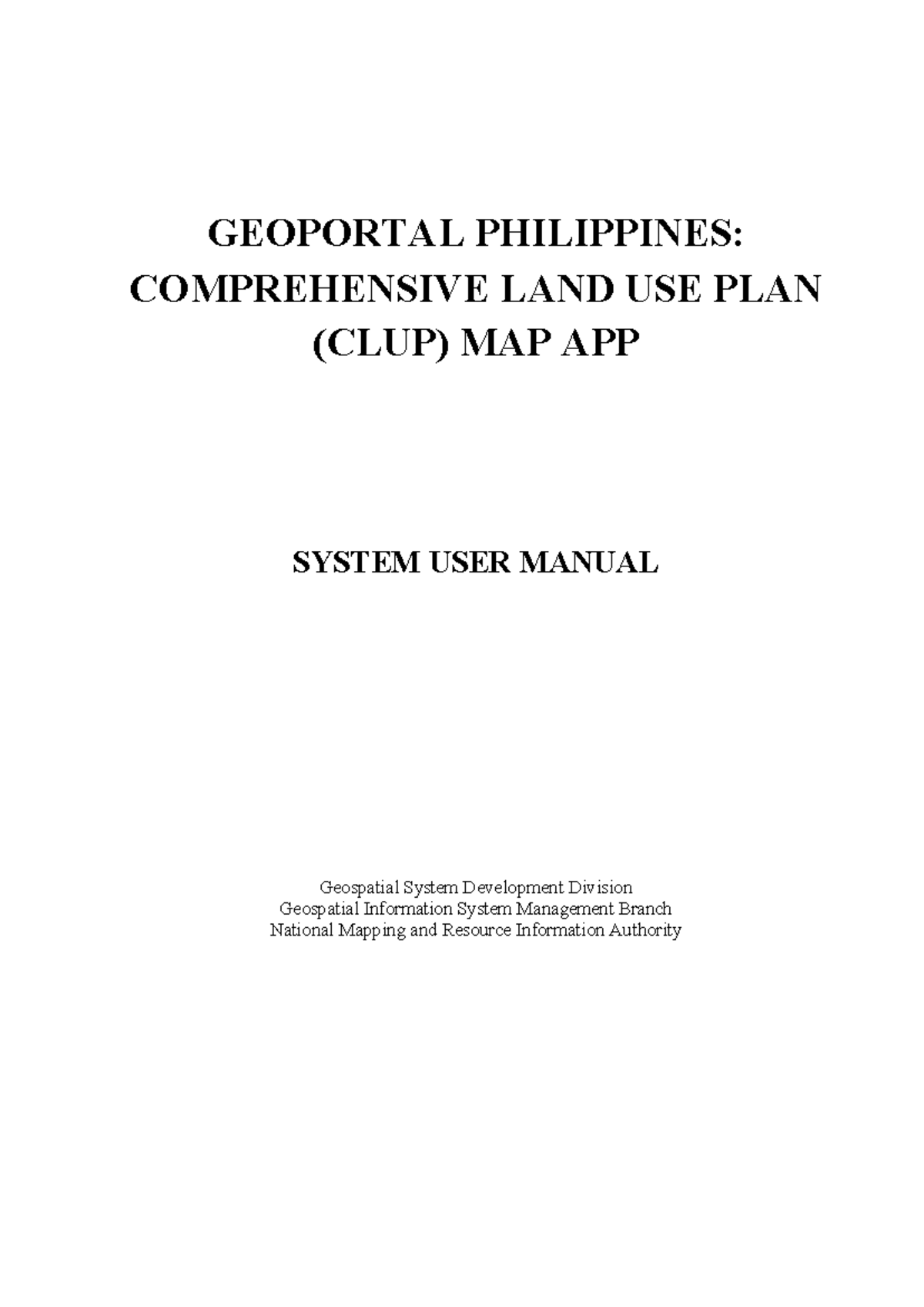 CLUP Map App User Manual - GEOPORTAL PHILIPPINES Guide - Studocu