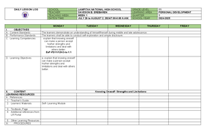Work Week Plan and Accomplishment Report Templates - SCHOOL WORK DAY ...